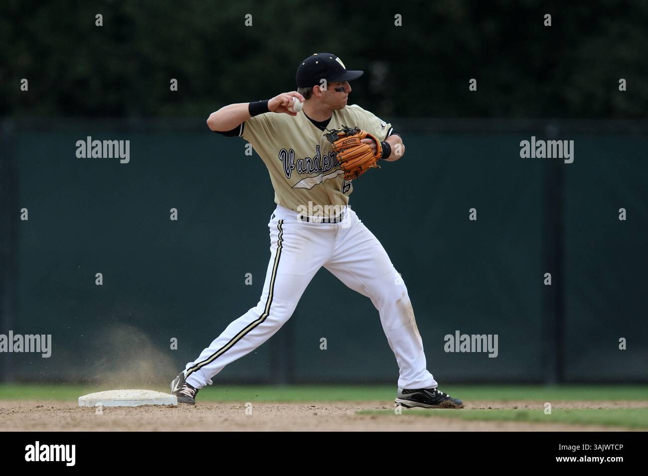 February 21, 2009: Brian Harris of the Vanderbilt Commodores throws to ...