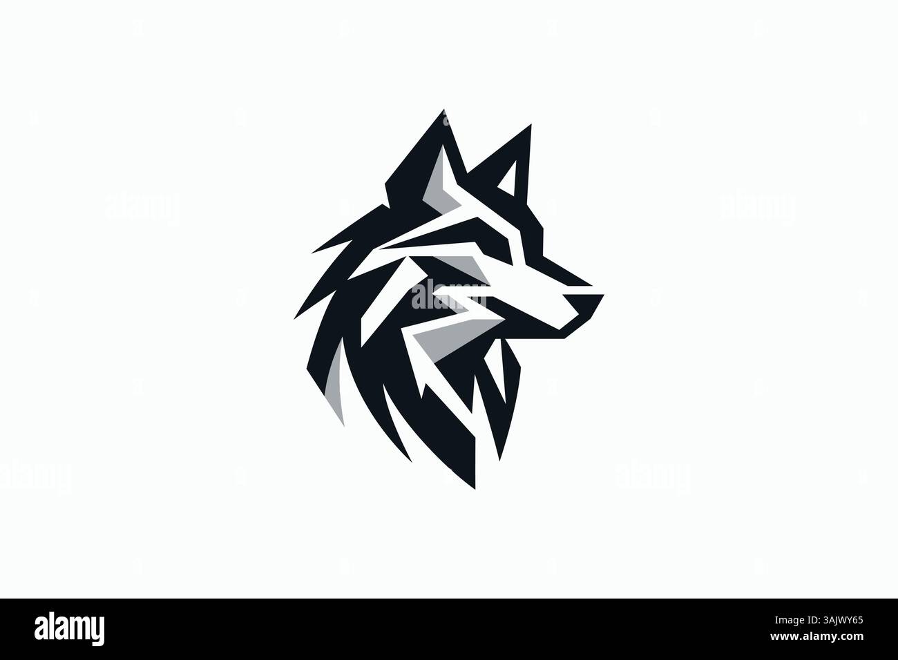 Abstract Geometric Modern Wolf Head Logo for Dynamic Branding Stock ...