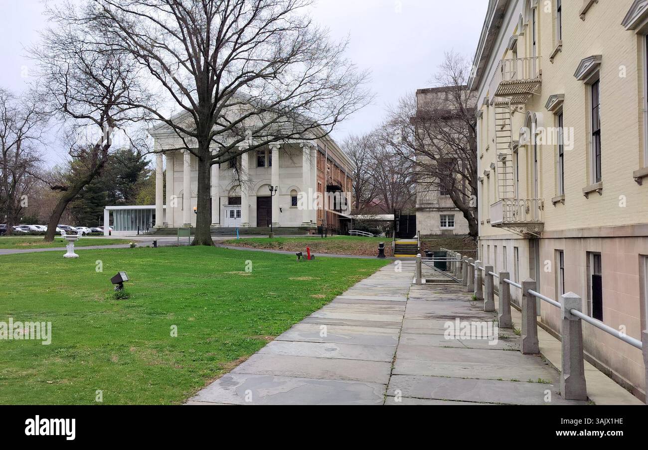 19th-century historic buildings and park at the Snug Harbor, Staten ...
