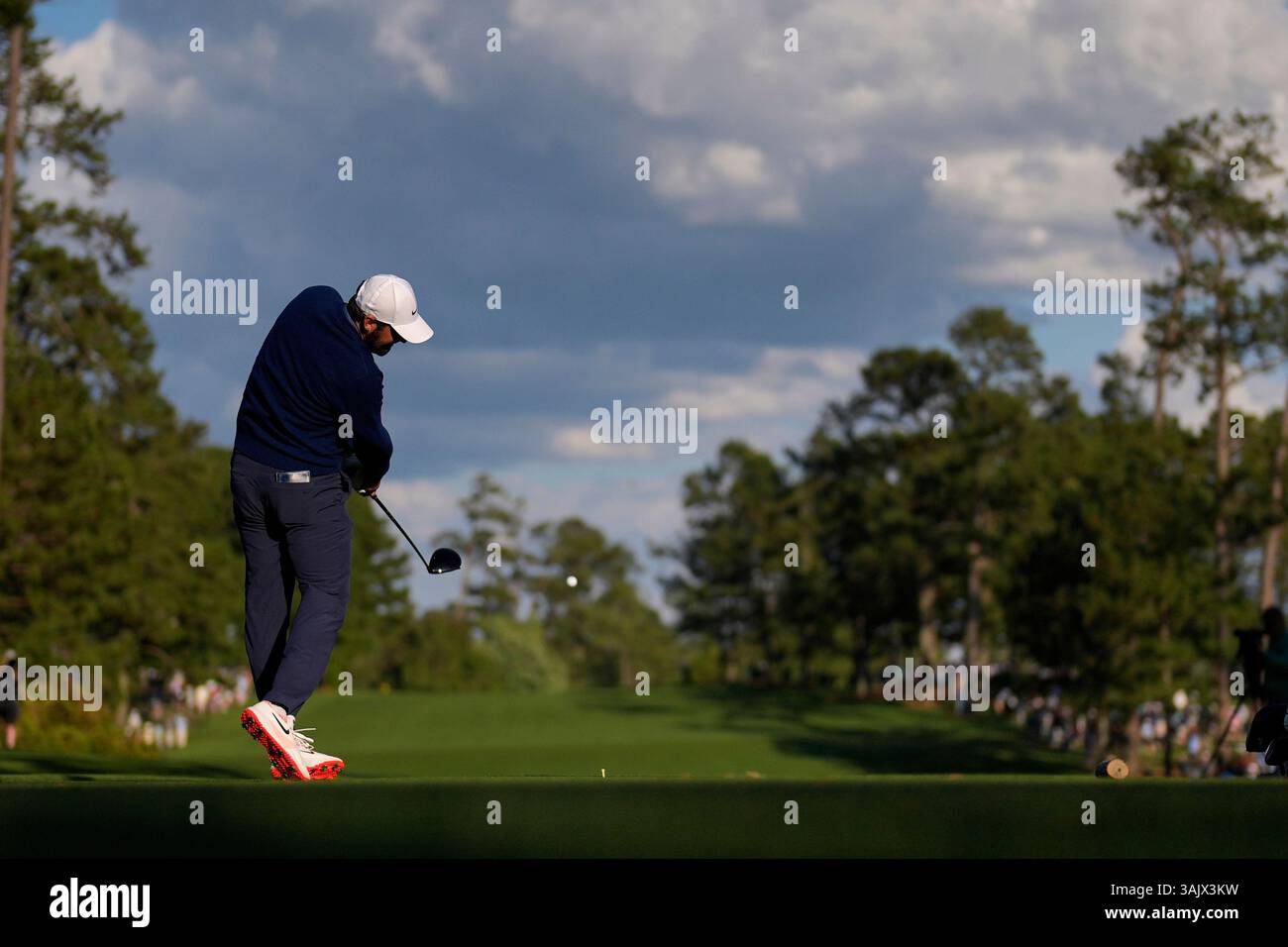Scottie Scheffler hits his tee shot on the 14th hole during the second ...