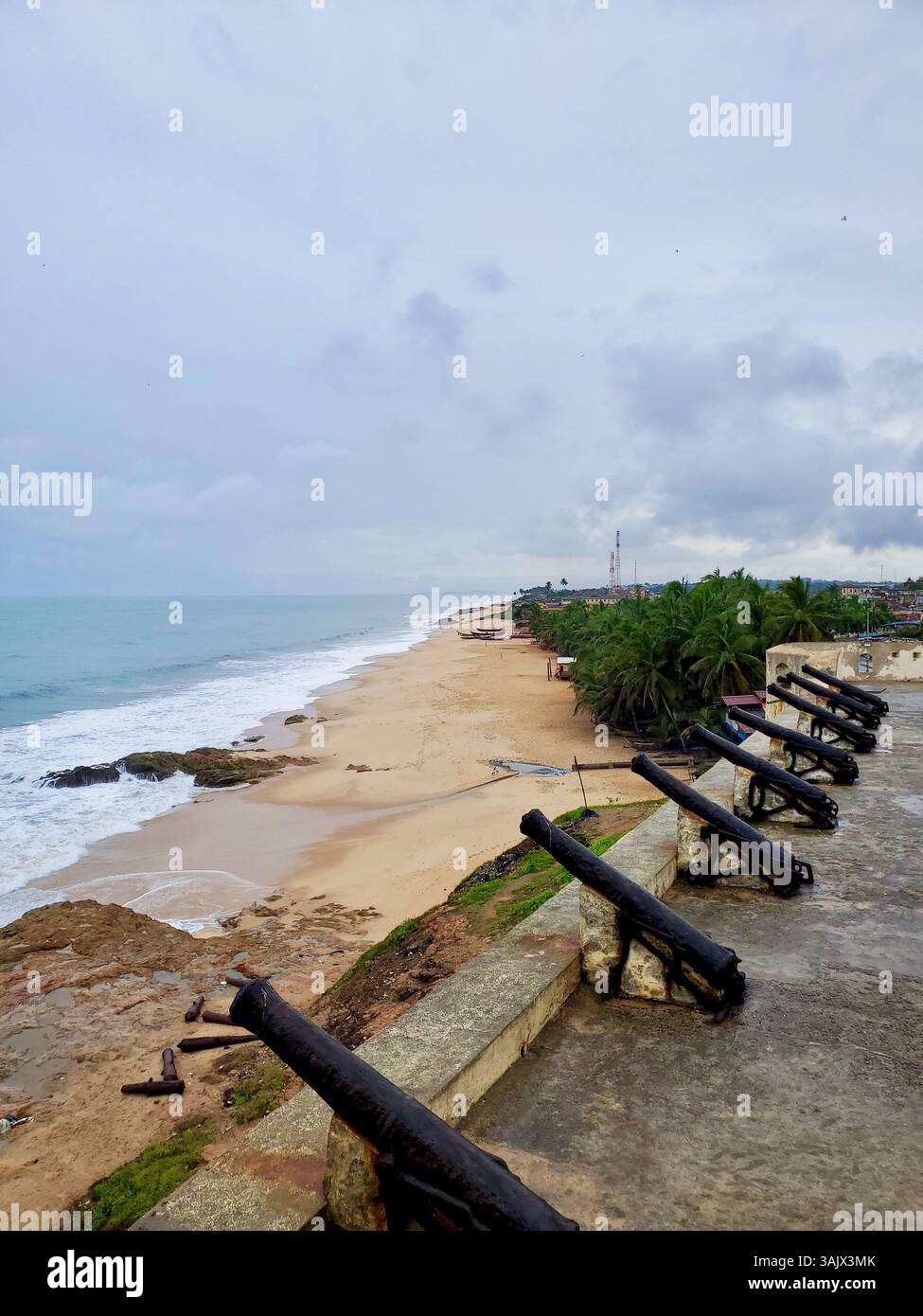 Elmina Castle Accra Ghana cannons and ocean view Stock Photo - Alamy