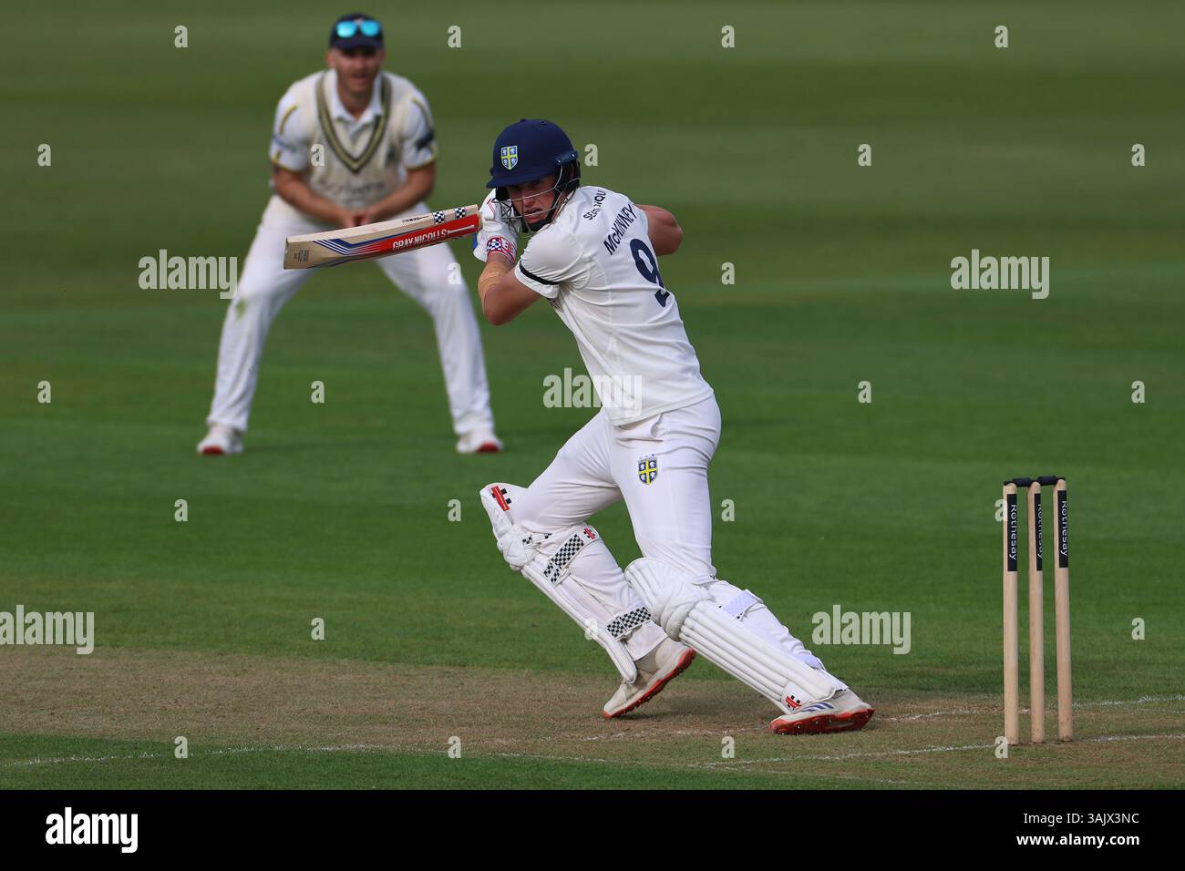 Durham's Ben McKinney is seen batting during the First Day of the ...