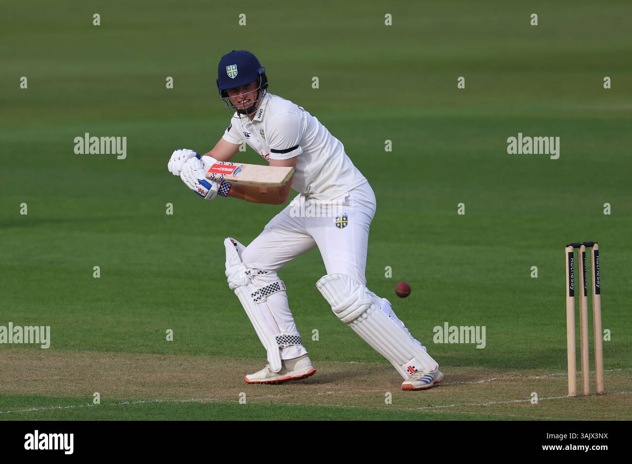 Durham's Ben McKinney is seen batting during the First Day of the ...