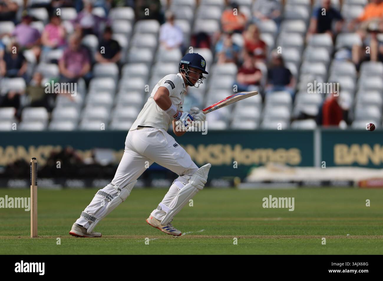Durham's Ben McKinney is seen batting during the First Day of the ...