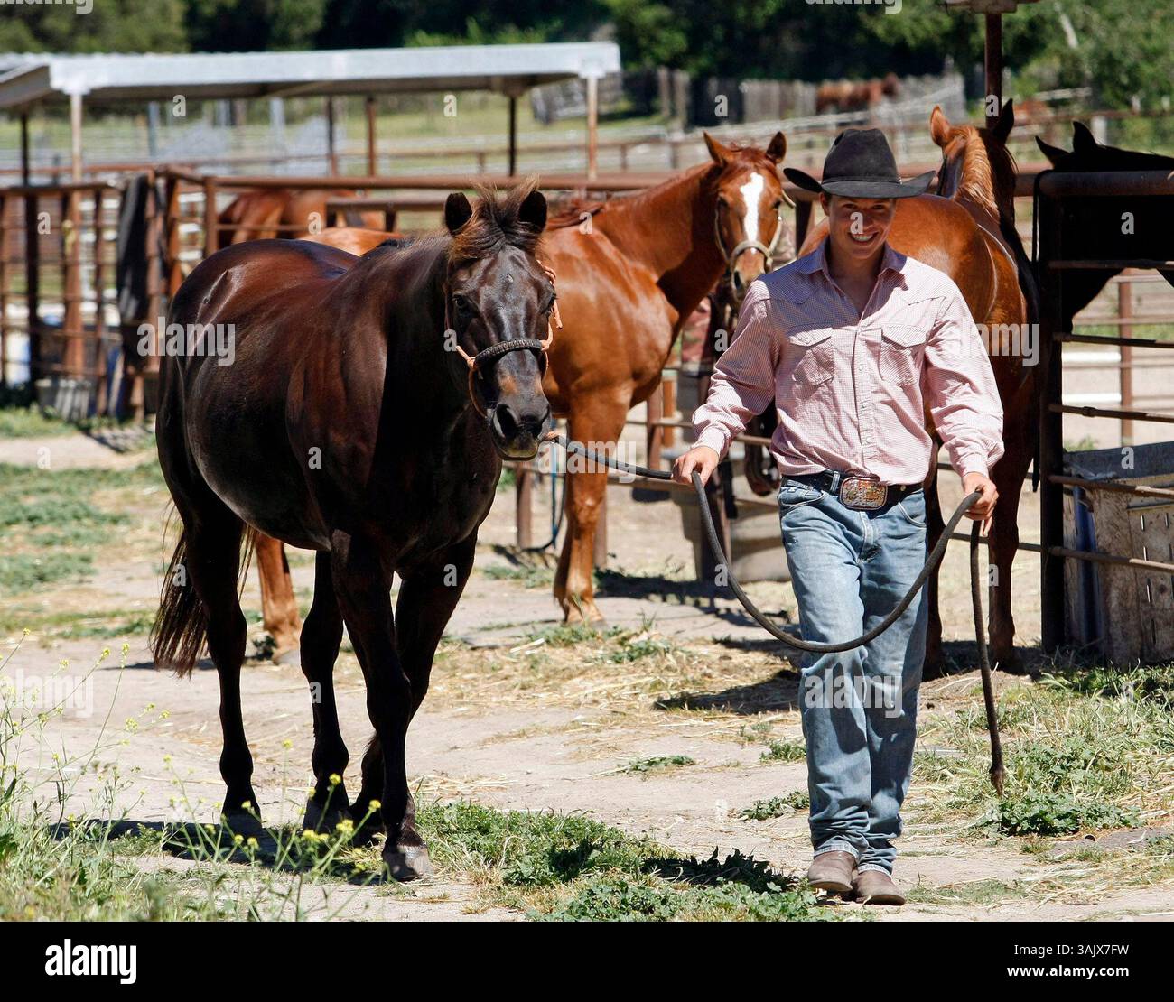 Mark Farr, 18, a senior at Salinas High, at his parents ranch in Corral ...