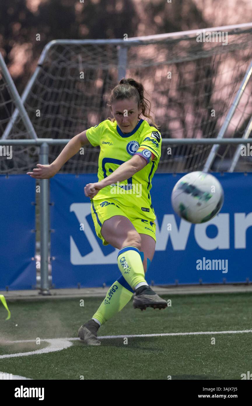 Genk, Belgium, April 11, 2025: Emma Van Britsom (8 KAA Gent Ladies ...