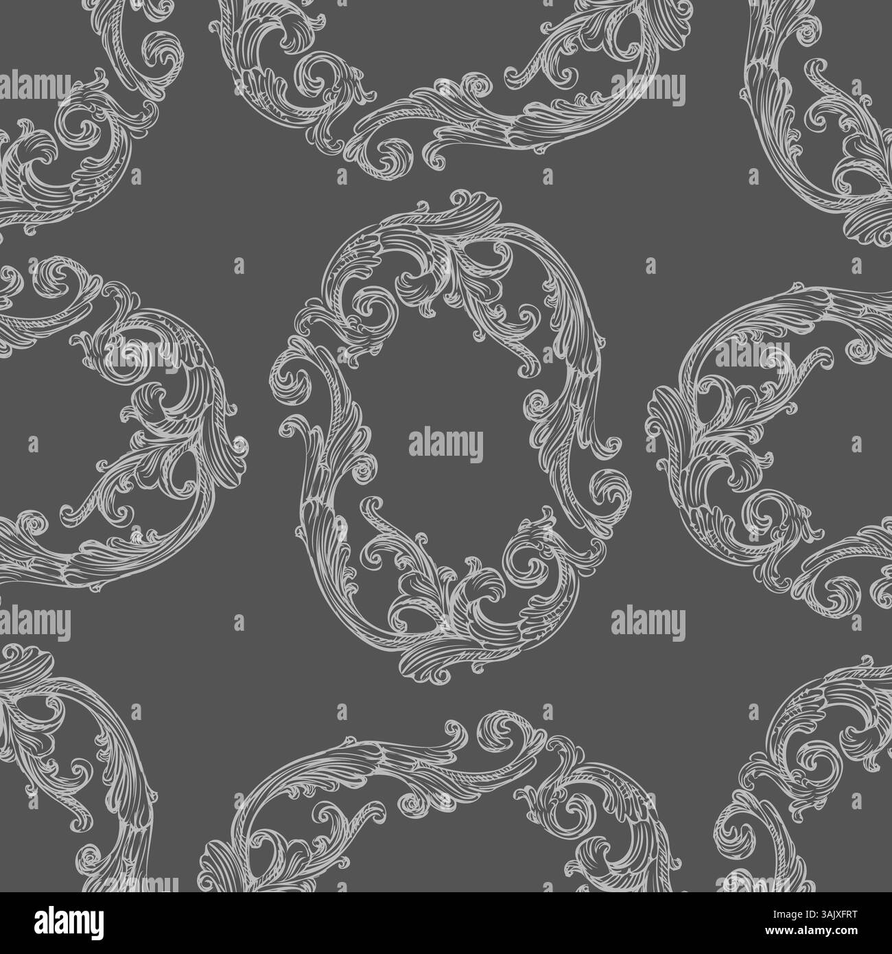 Luxury flourish seamless pattern. Hand drawing damask vintage ...