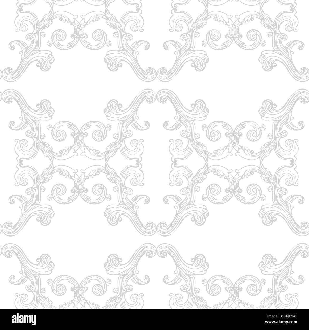 Luxury flourish seamless pattern. Hand drawing damask vintage ...