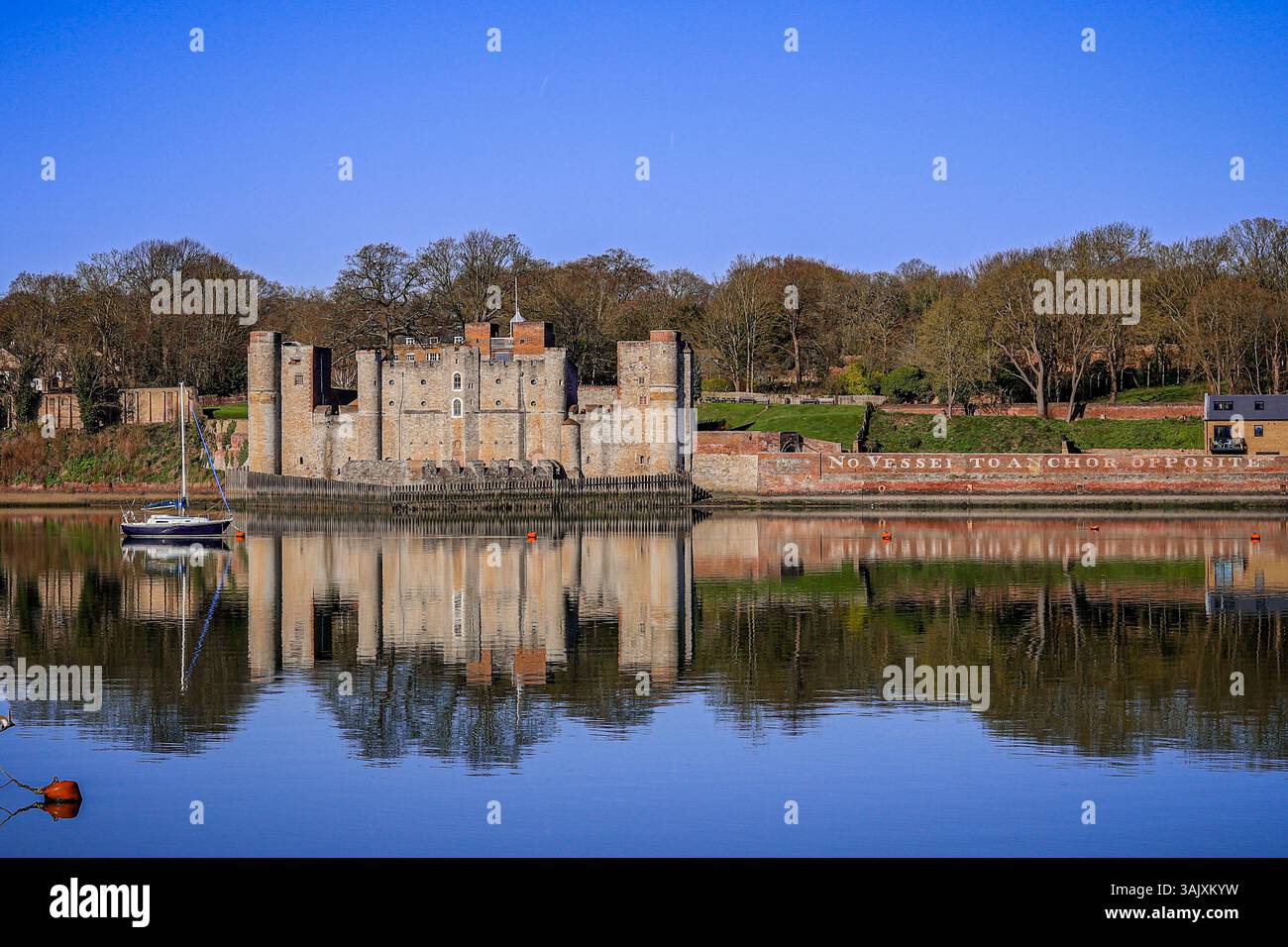View across the River Medway towards Upnor Castle, Kent, England UK ...