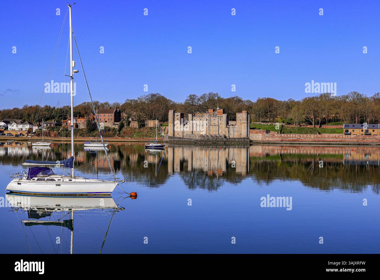 View across the River Medway towards Upnor Castle, Kent, England UK ...
