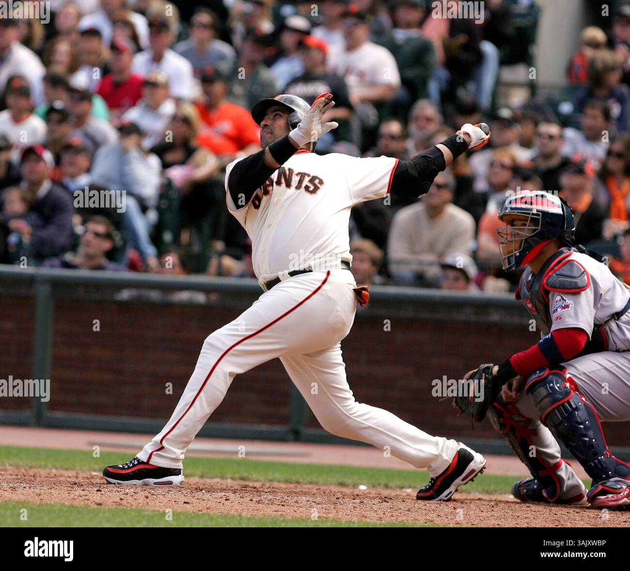 May 31,2009: Giants catcher Bengie Molina #1 hits a ball while his ...