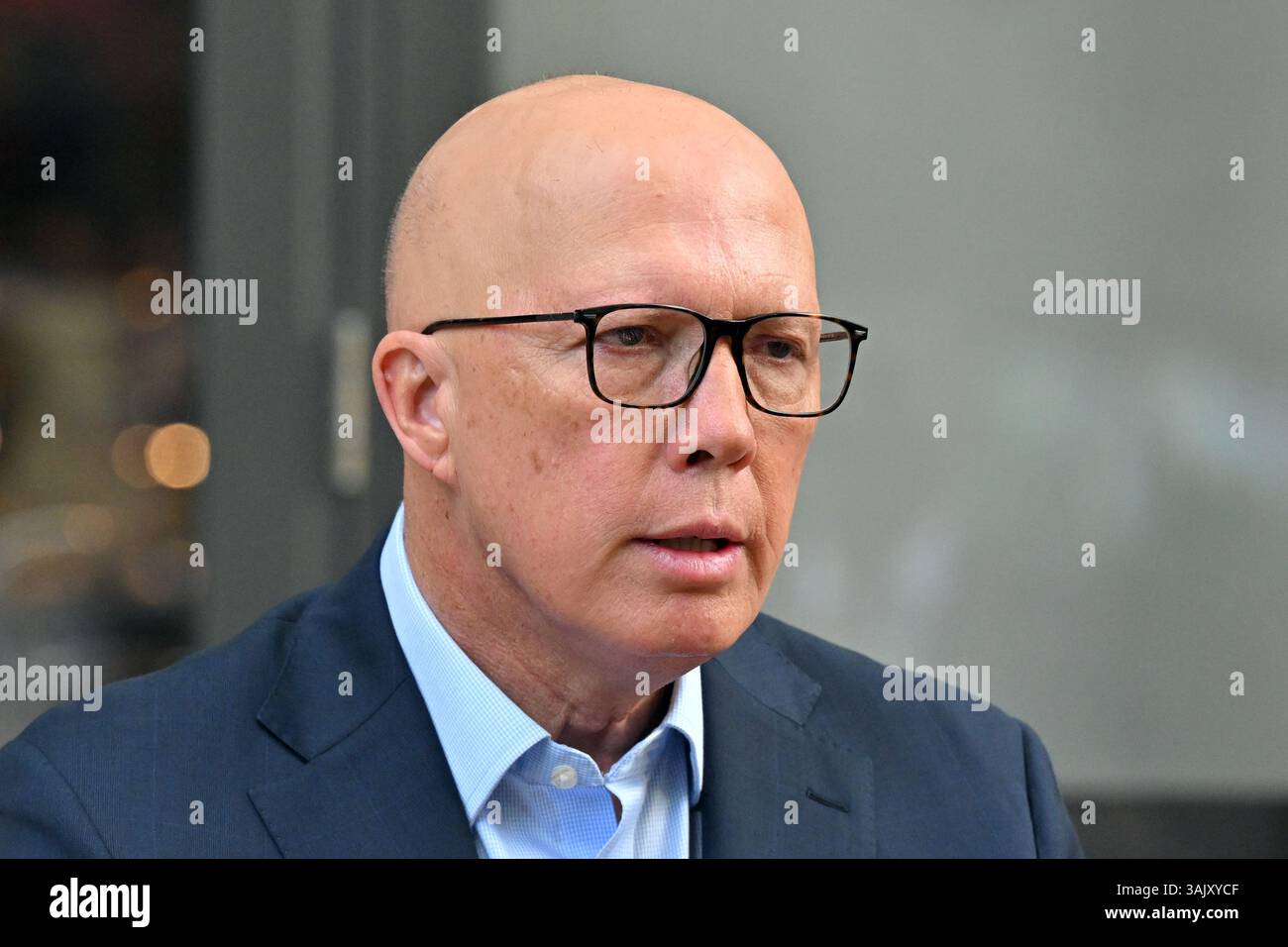 Leader of the Opposition Peter Dutton sits with boxer Danny Green in ...