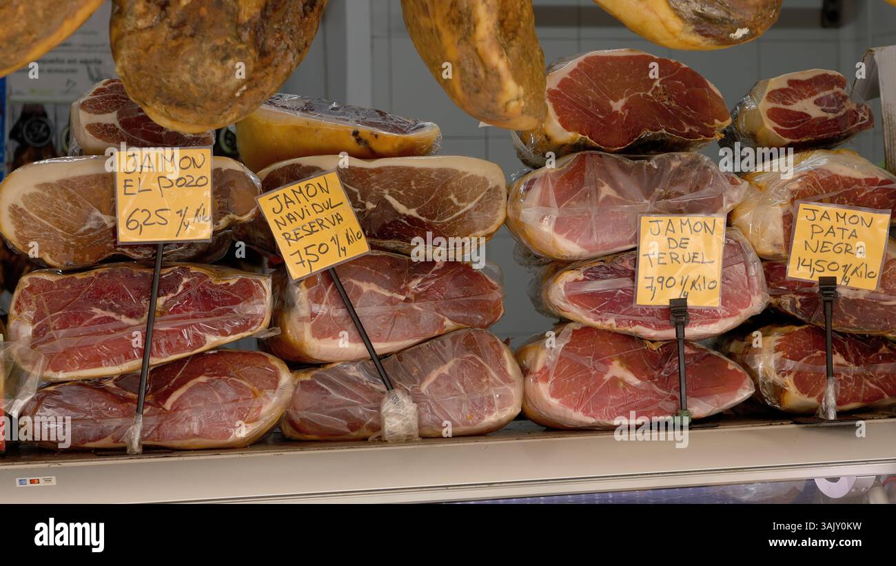 Vacuum packed boneless spanish jamon serrano and iberico ham legs ...