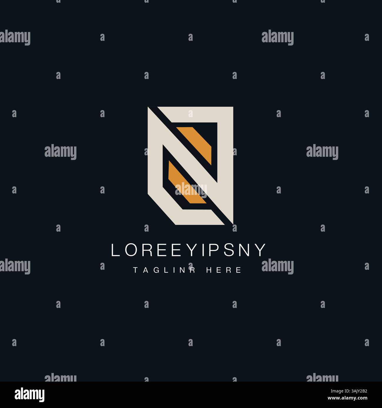 Modern Geometric Letter N Logo Design with Interlocking Lines and ...