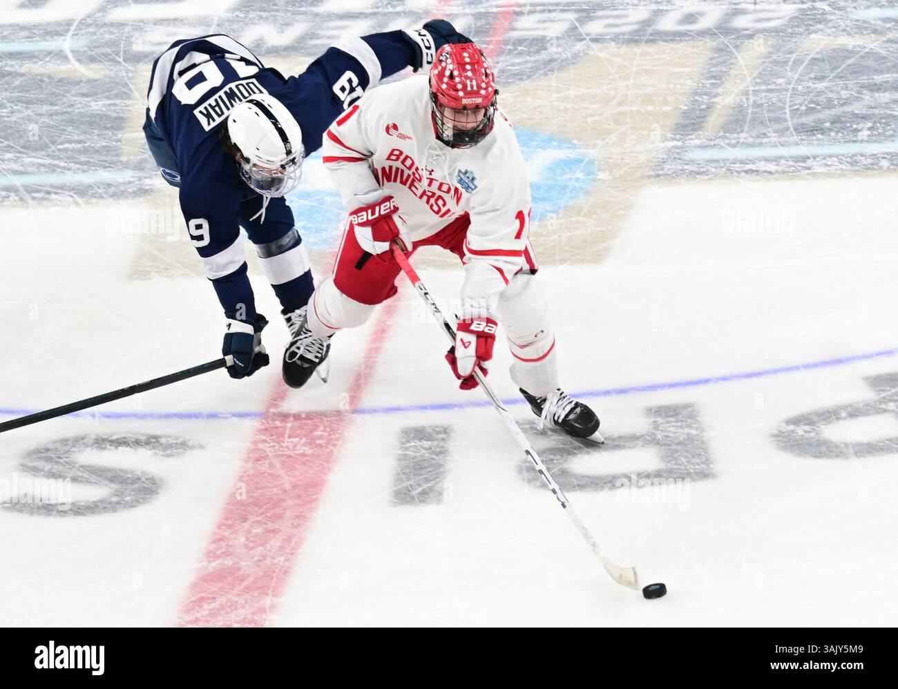 ST. LOUIS, MO - APRIL 10: during a semifinal game of the NCAA D1 Frozen ...