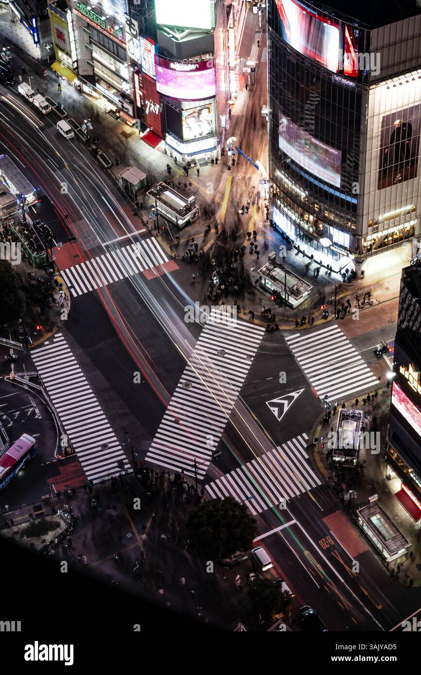 Aerial view crossing famous shibuya hi-res stock photography and images - Alamy