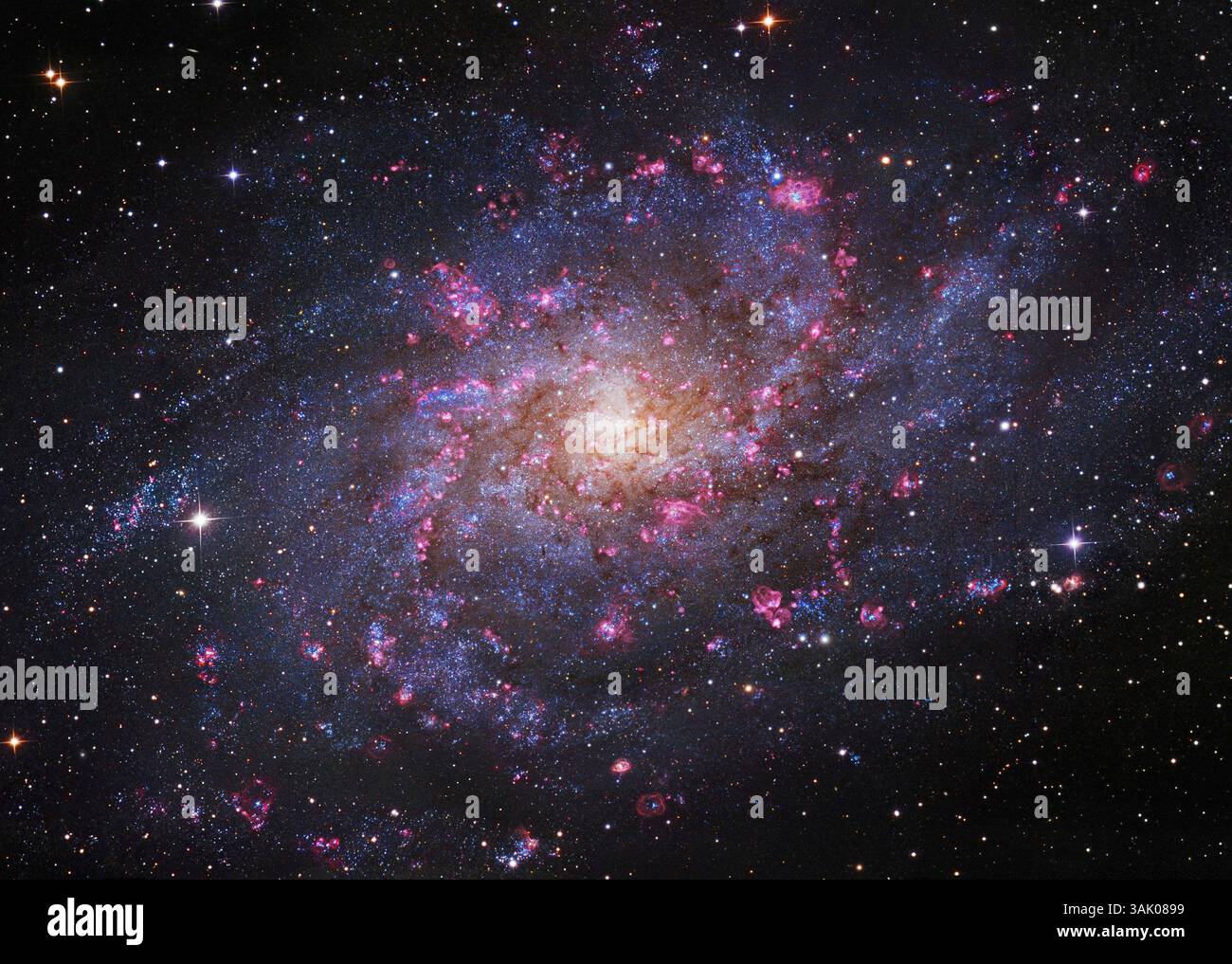 Triangulum Galaxy (M33, NGC 598), optical image. This galaxy is located around 3 million light ...
