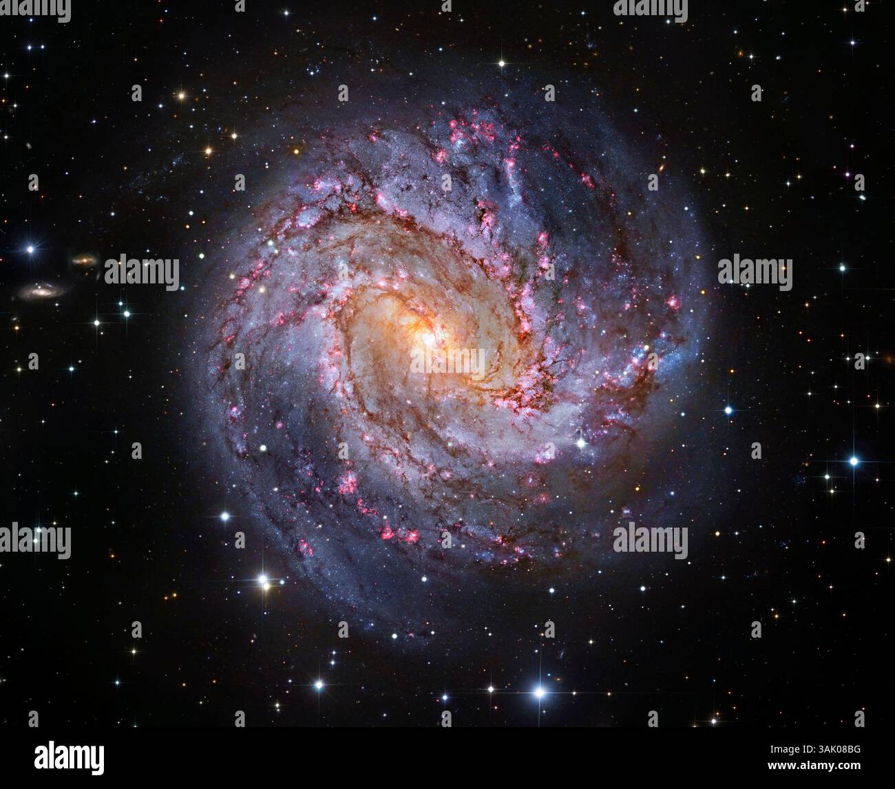 Southern Pinwheel Galaxy (M83), composite image. The yellow centre ...