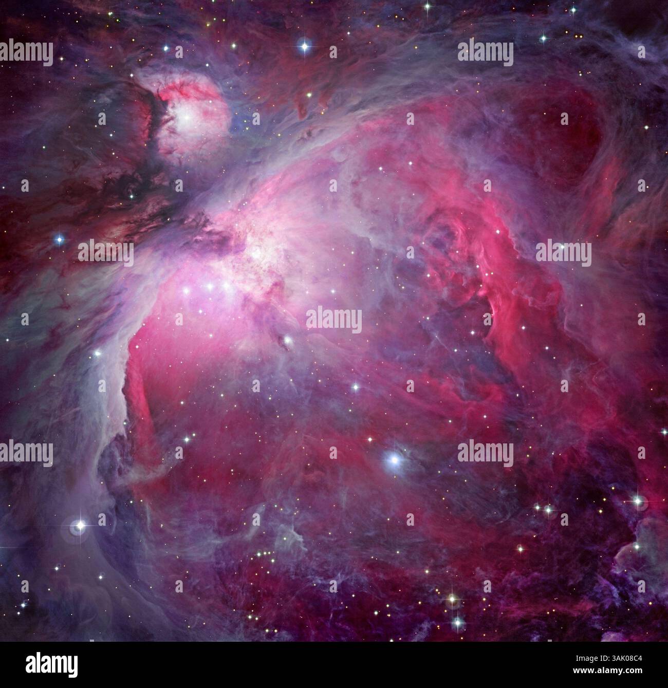 Orion Nebula, composite image. The larger patch (M42, NGC 1976) has a smaller neighbour (M43 ...
