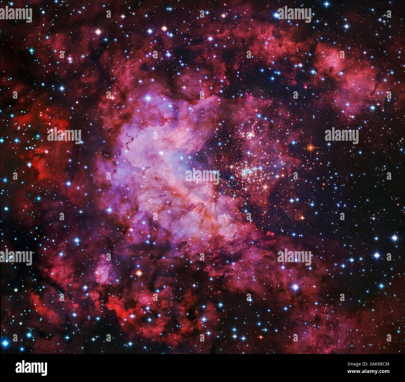 Westerlund 2 cluster and nebulae, composite image. This compact young ...