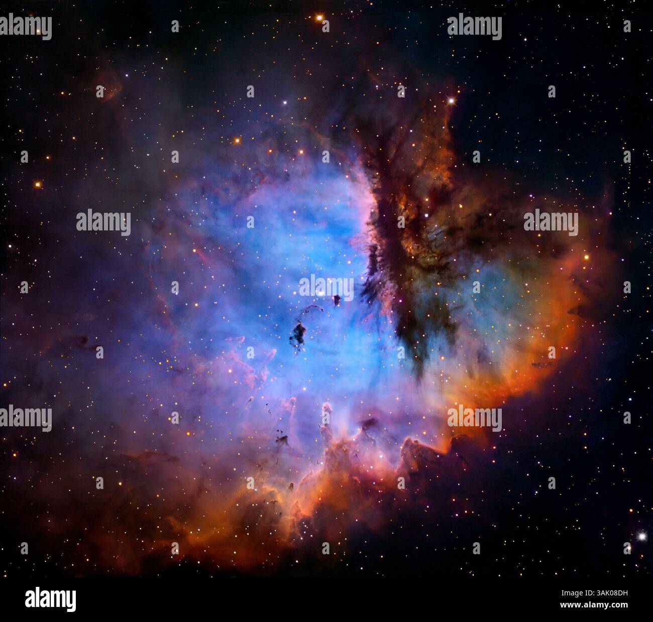 NGC 281 emission nebula, composite image. This emission nebula and open ...