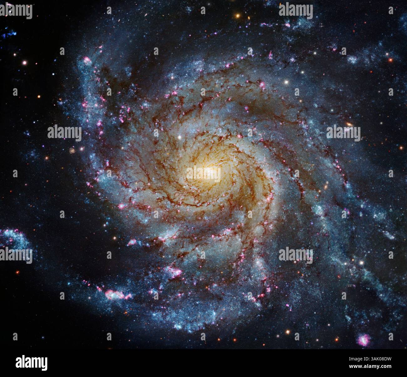 Pinwheel Galaxy (M101, NGC 5457), composite optical image. This is one of the largest spiral ...