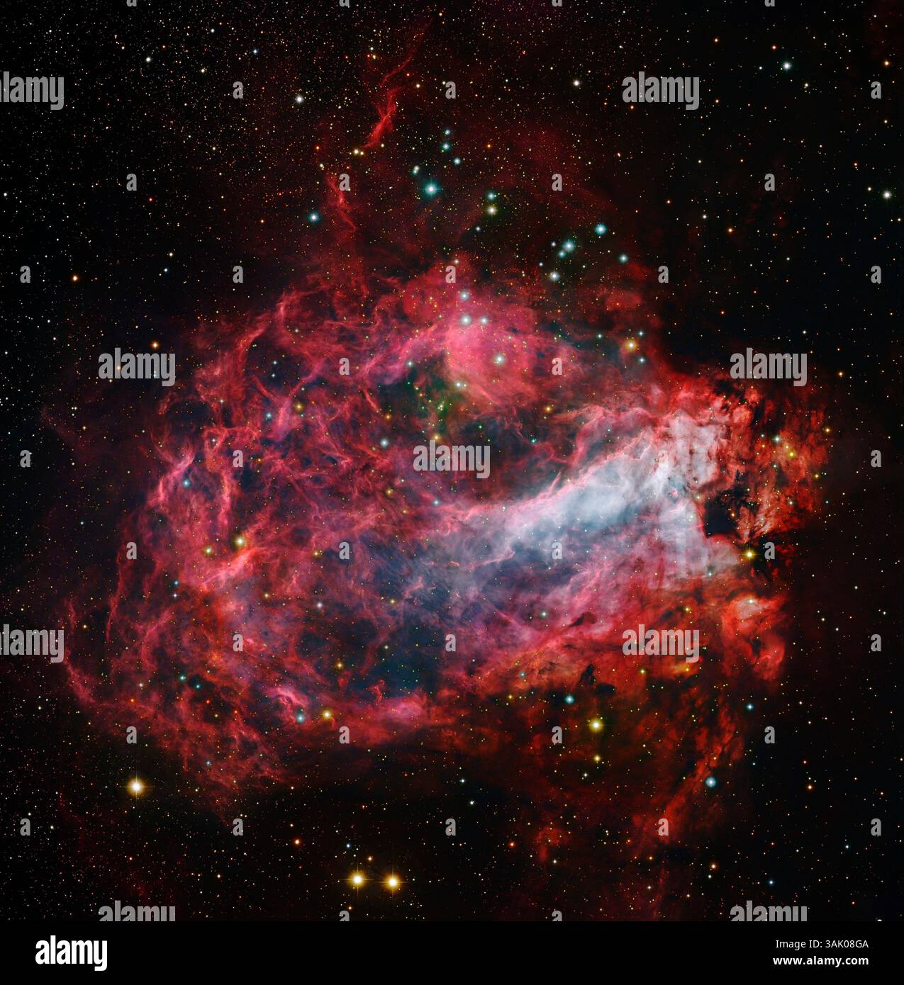 Composite image of the Omega Nebula (M17, NGC 6618) in the constellation of Sagittarius. 5000 ...