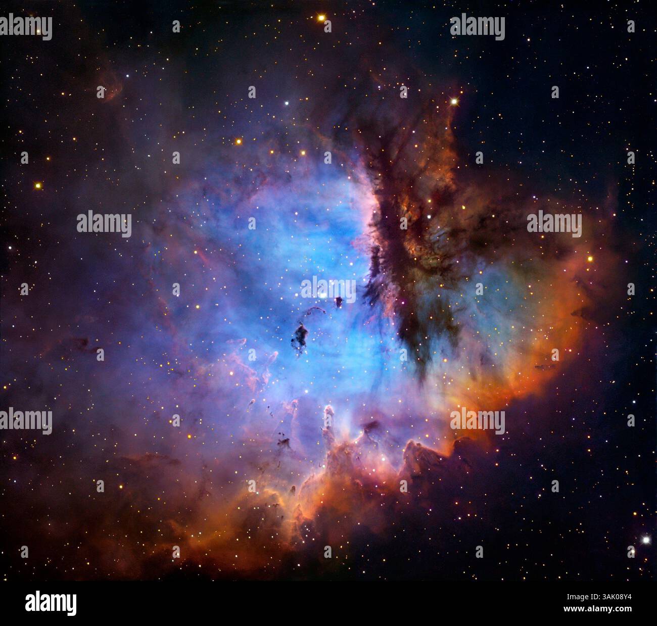 NGC 281 starbirth region, optical image. Also called the Pacman Nebula ...