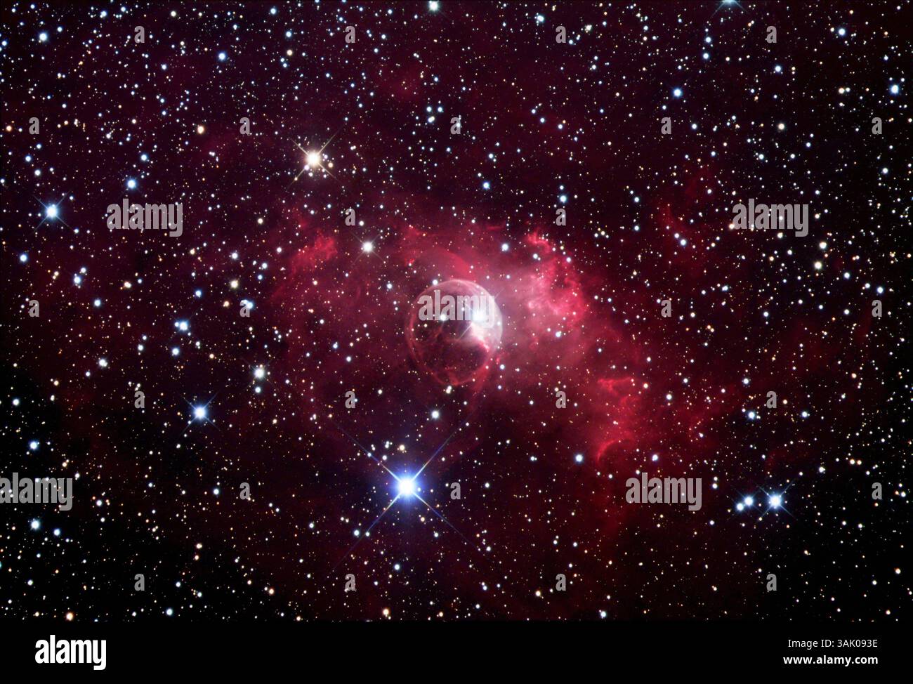 Bubble nebula (NGC 7635), optical image. The bubble that gives this ...