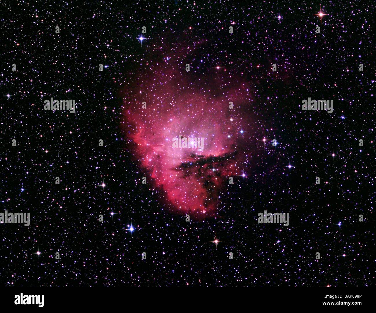 Emission nebula NGC 281, optical image. This is a huge cloud of gas and ...
