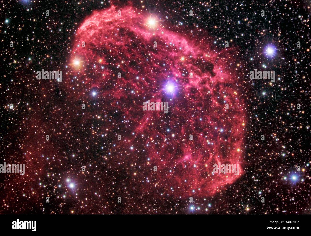 Crescent nebula, optical image. This is a glowing shell of gas cast off ...