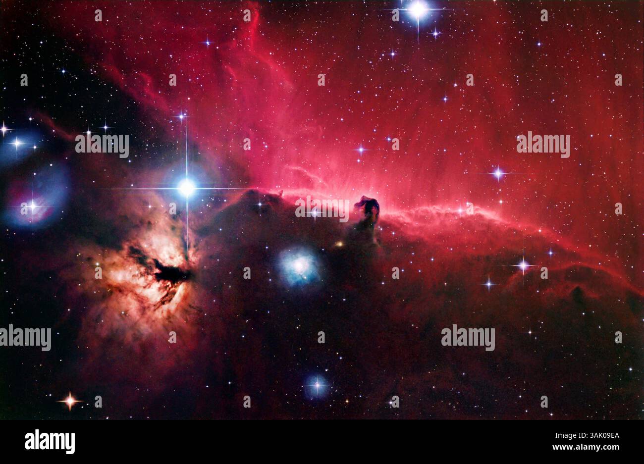 Horsehead nebula, optical image. North is at left. The Horsehead nebula ...