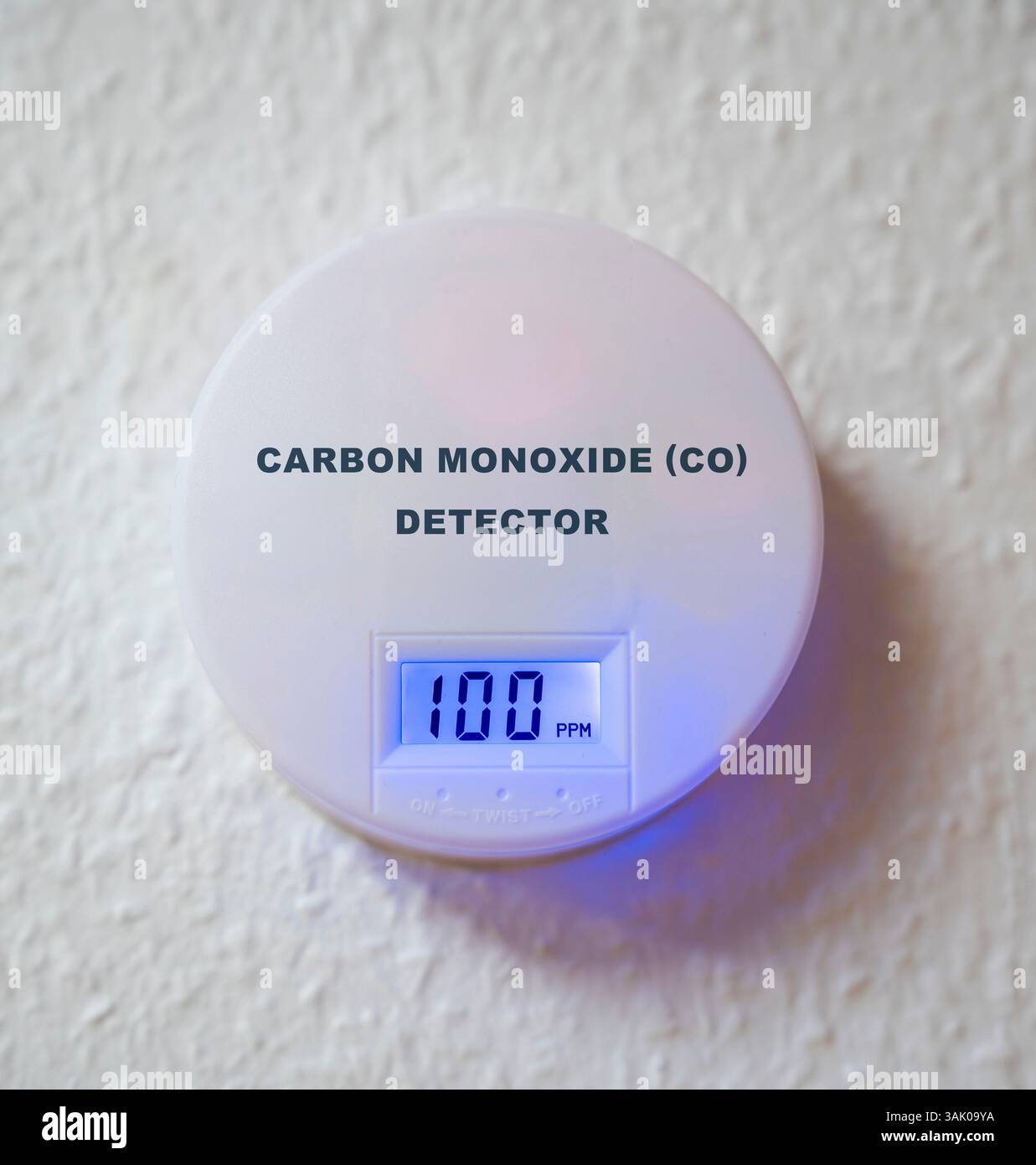 Carbon monoxide detector. Odourless, colourless gas that reduces oxygen ...