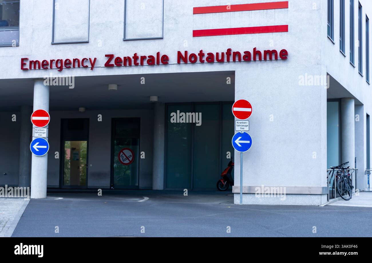 Emergency entrance of the Charité University Hospital in Berlin ...