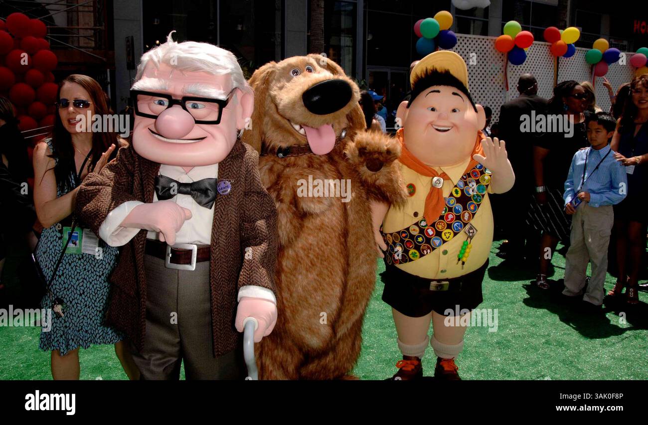 Carl Fredricksen, Dug and Russell during the premiere of the movie from ...