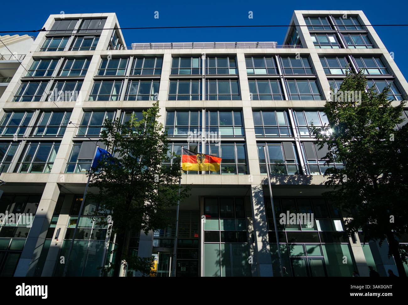 Facade of the Federal Ministry of Health in Berlin, Germany, with ...