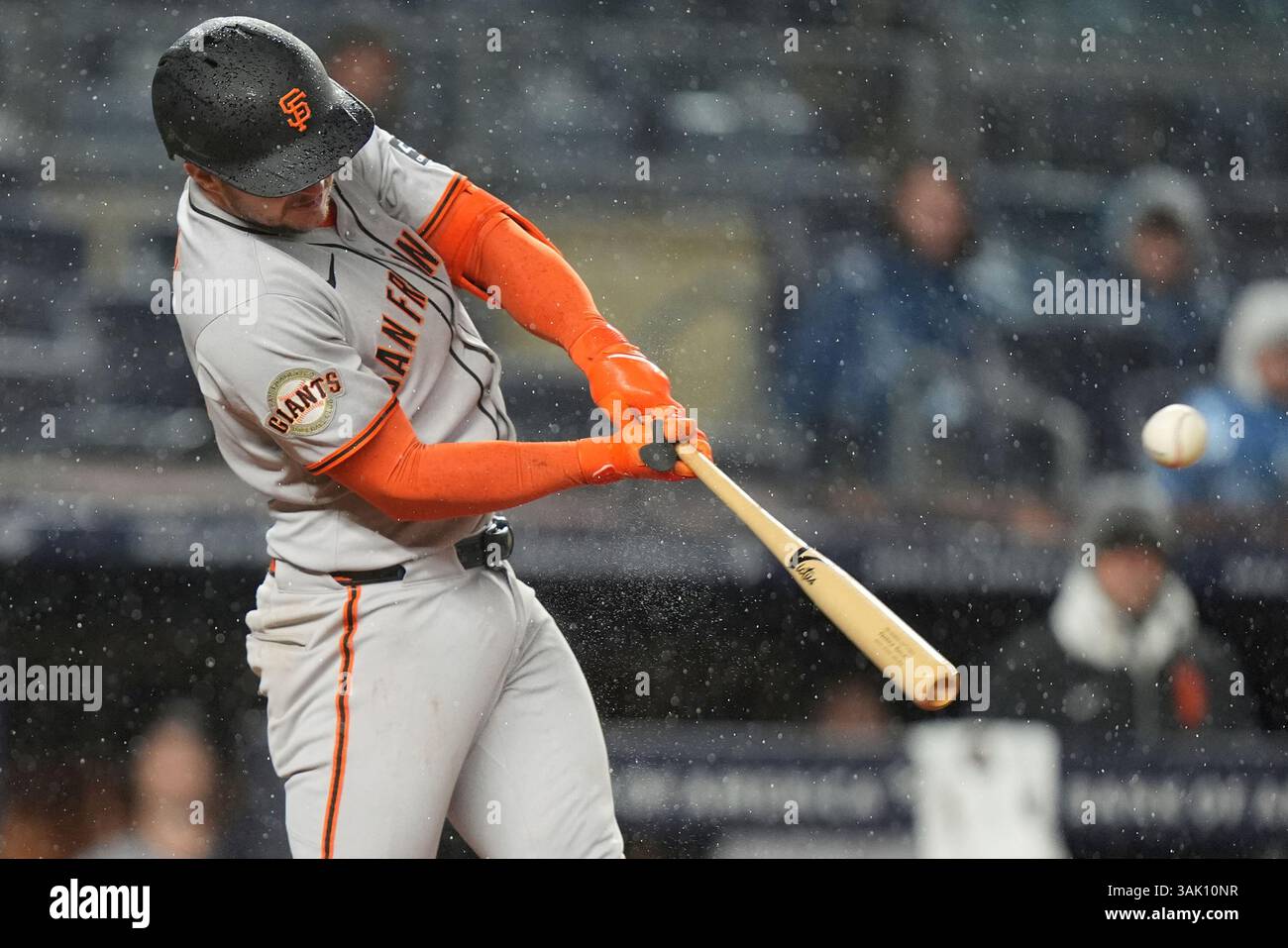 San Francisco Giants' Patrick Bailey hits an RBI double during the ...
