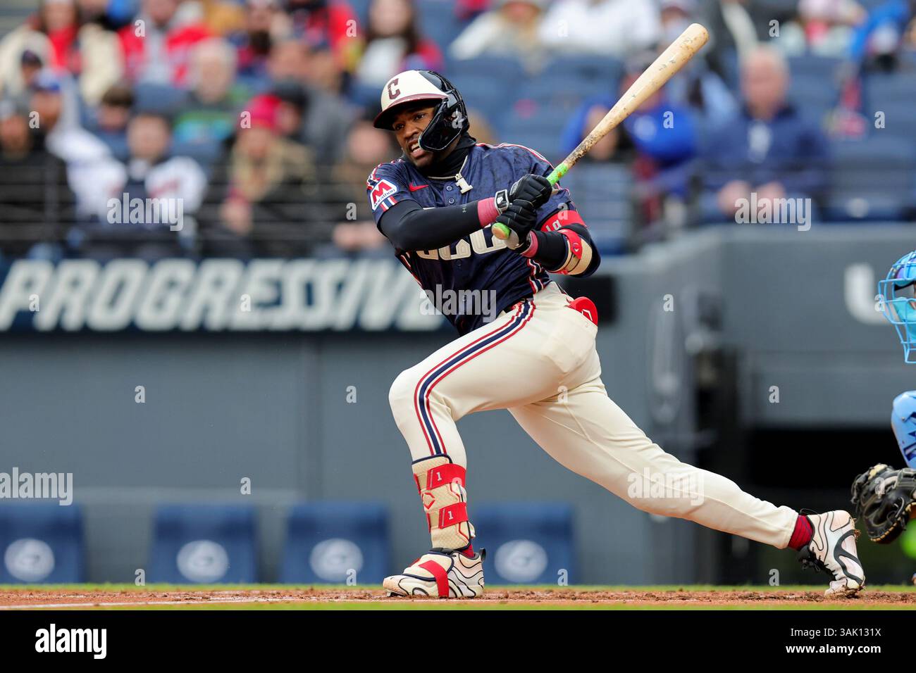 CLEVELAND, OH - APRIL 11: Cleveland Guardians center fielder Angel ...