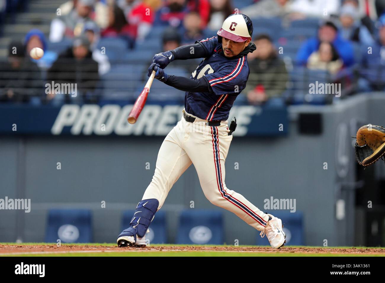 CLEVELAND, OH - APRIL 11: Cleveland Guardians left fielder Steven Kwan ...