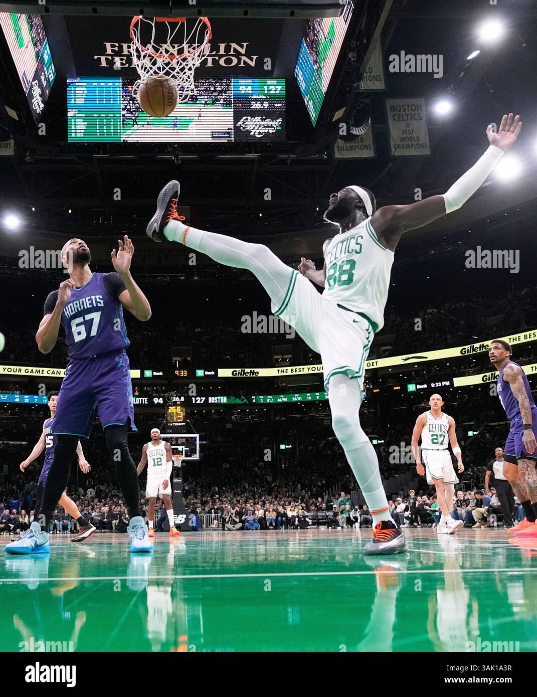 Boston Celtics center Neemias Queta (88) reacts after dunking against ...