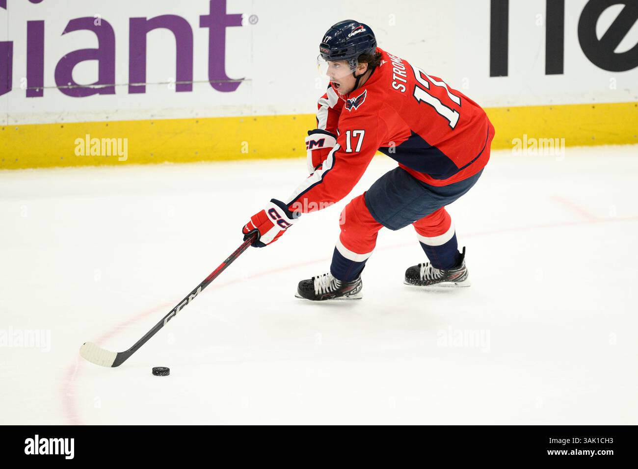 Washington Capitals center Dylan Strome (17) in action during overtime ...