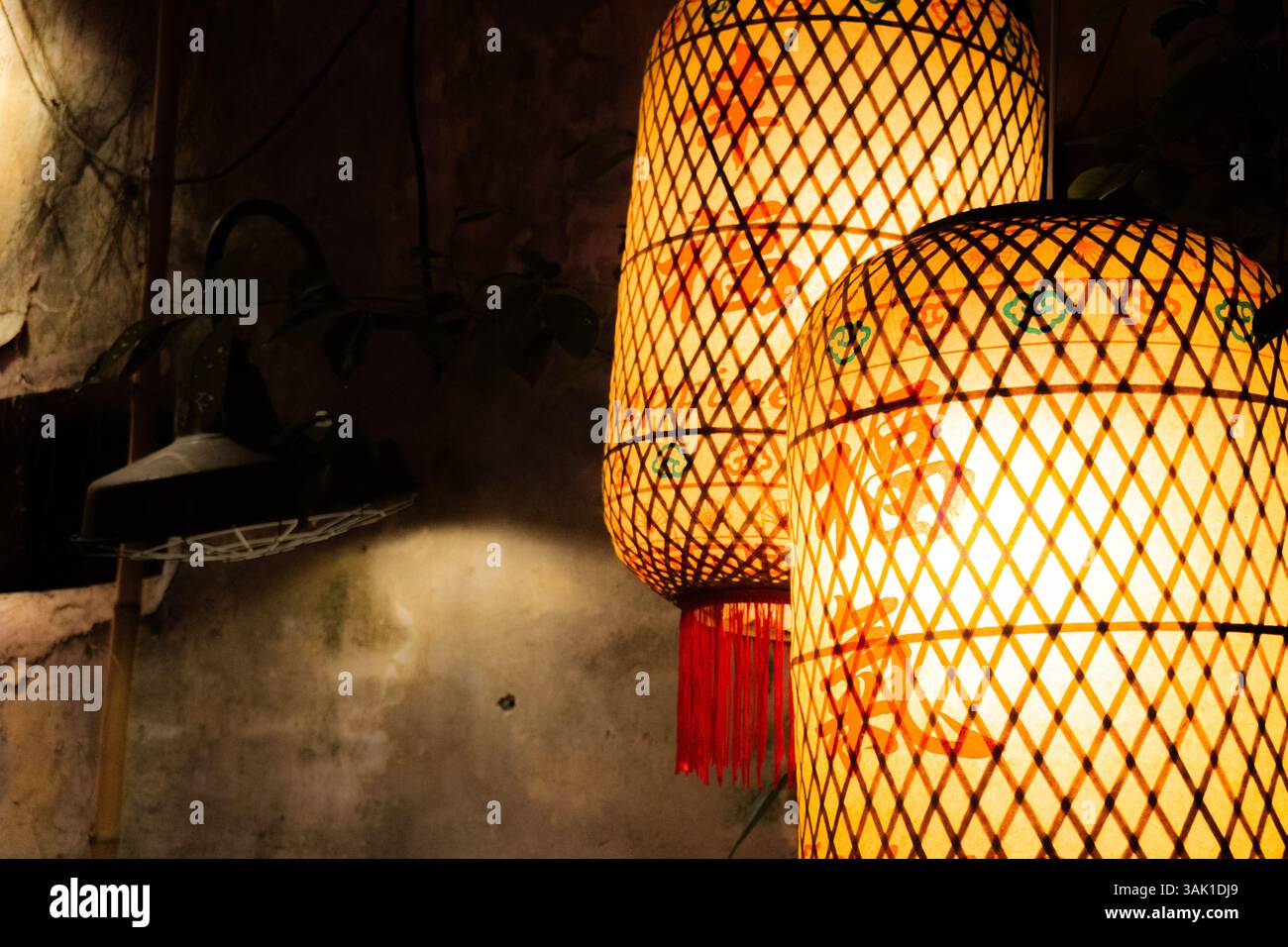 Kuala Lumpur, Malaysia: Traditional Lanterns on Rustic Wall in Kwai ...