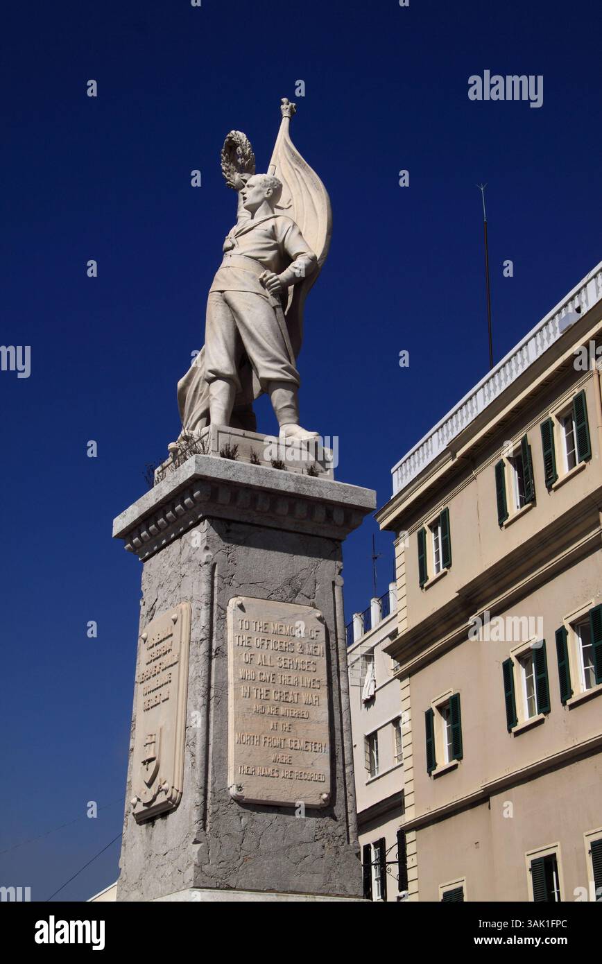 United Kingdom, Gibraltar - Rock of Gibraltar. Memorial statue to the ...