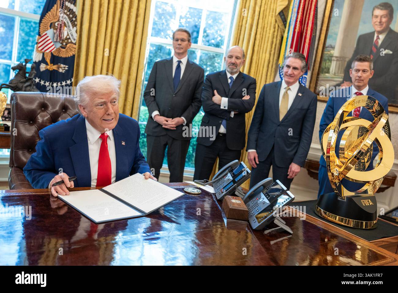 President Donald Trump signs Executive Orders, Wednesday, April 9, 2025 ...