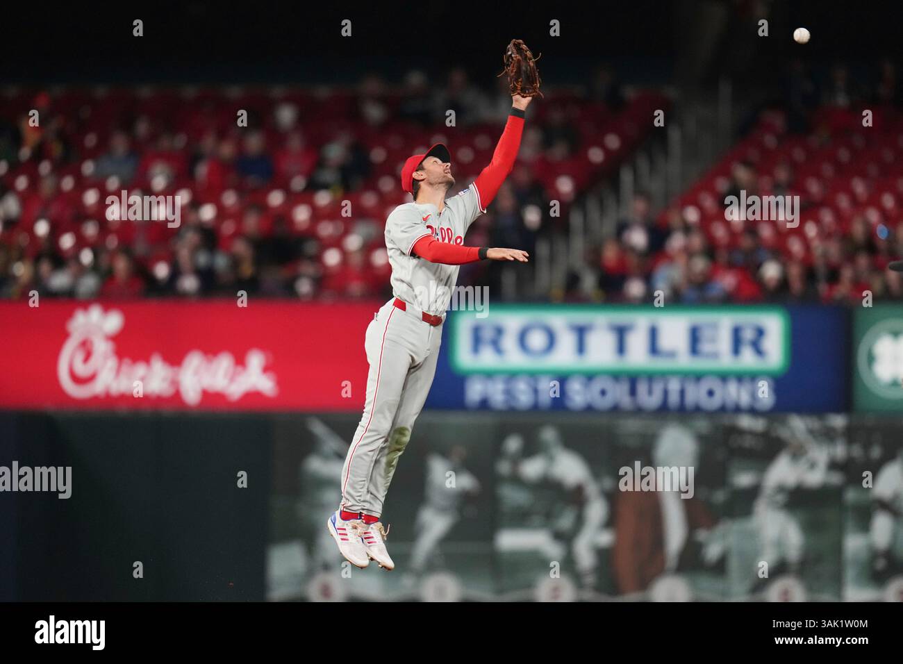 Philadelphia Phillies shortstop Trea Turner is unable to reach a single ...