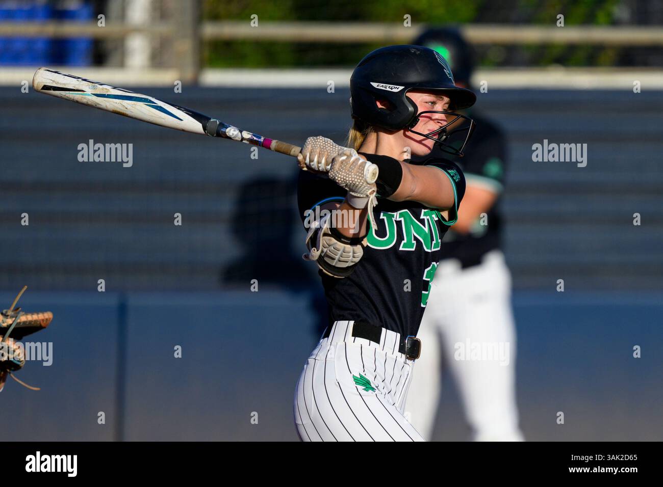 North Texas outfielder Taylor Platt (35) bats during an NCAA baseball ...