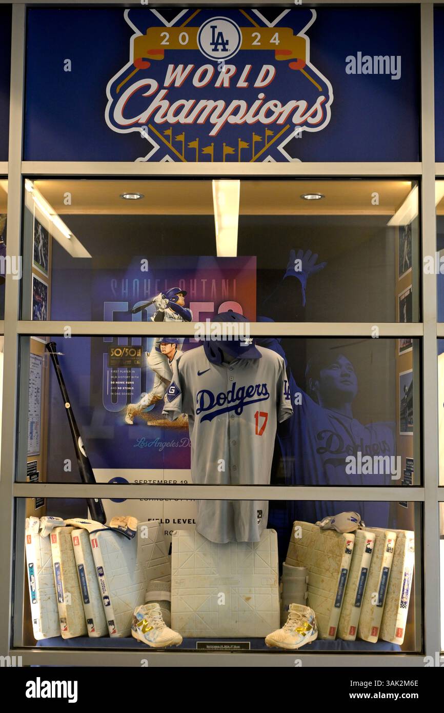 The Los Angeles Dodgers' official display of memorabilia from the 2025 ...