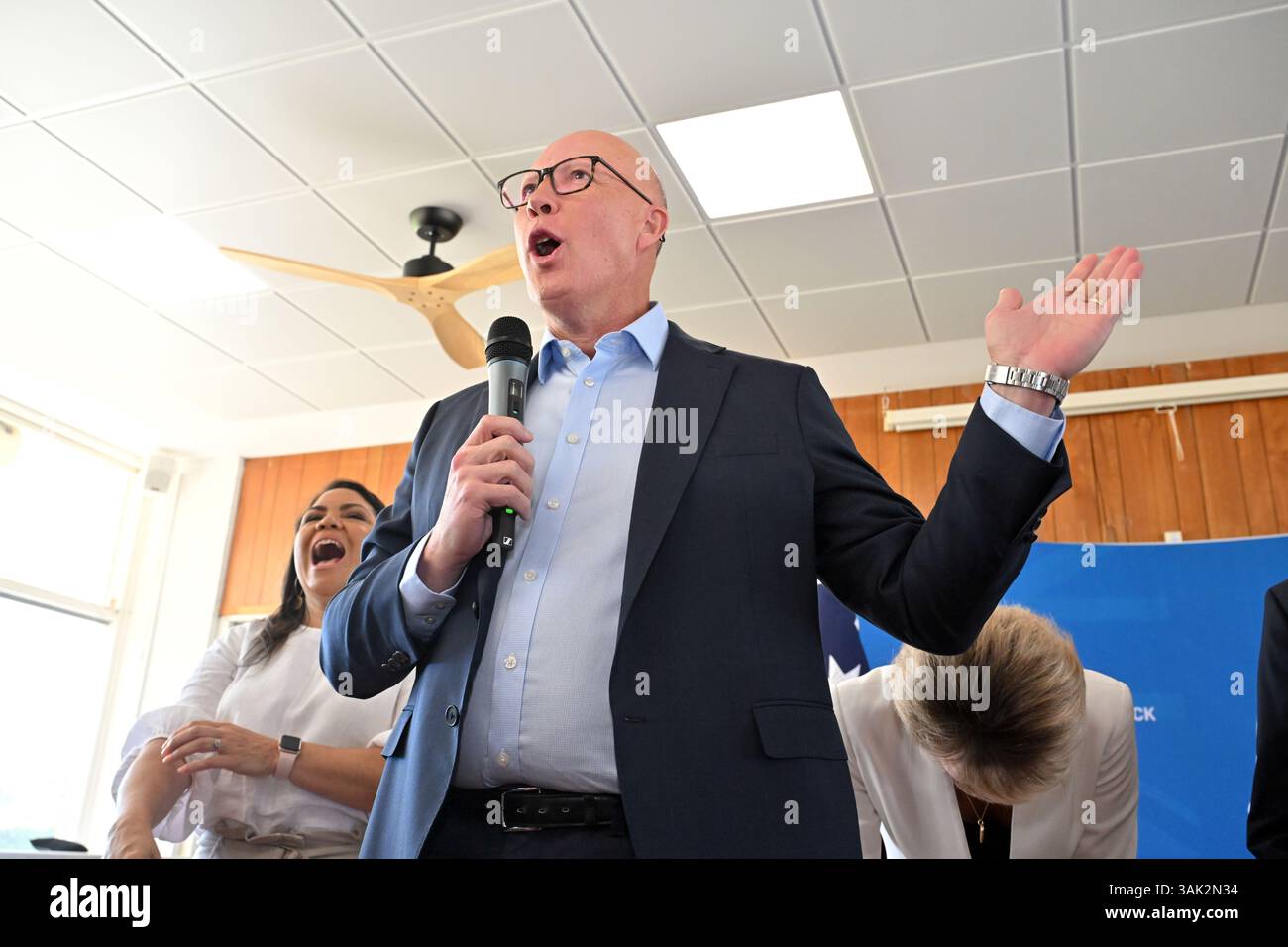 Leader of the Opposition Peter Dutton at a campaign rally for ...