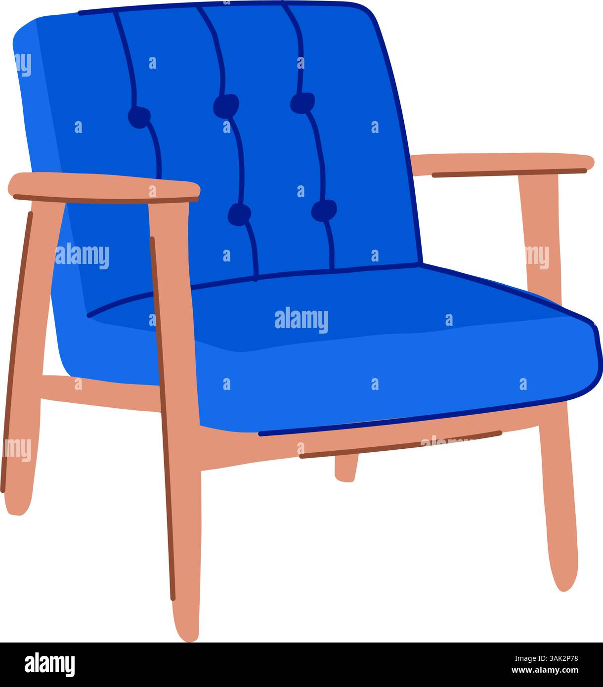 classic accent chair cartoon vector illustration Stock Vector Image ...