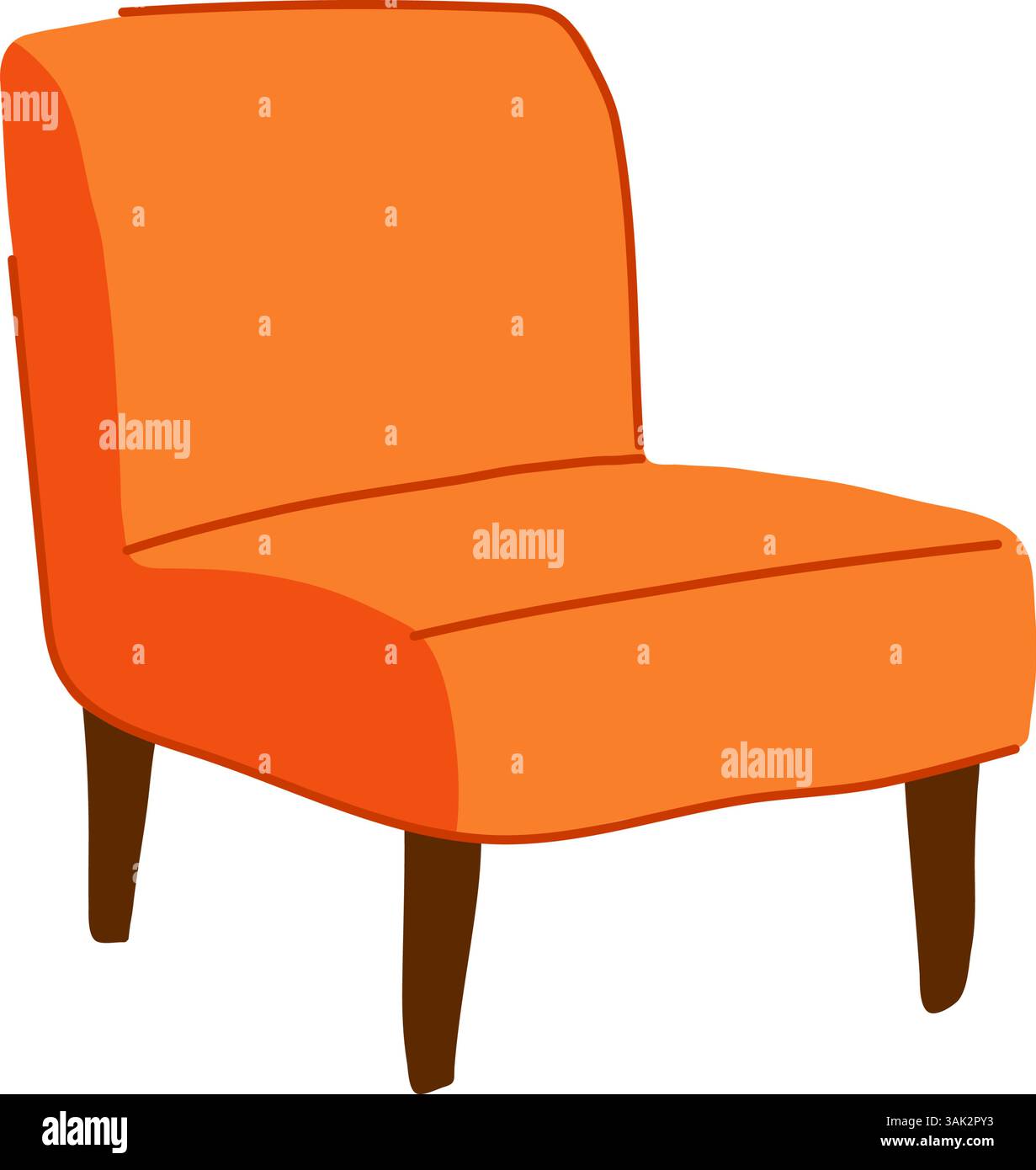 upholstered accent chair cartoon vector illustration Stock Vector Image ...